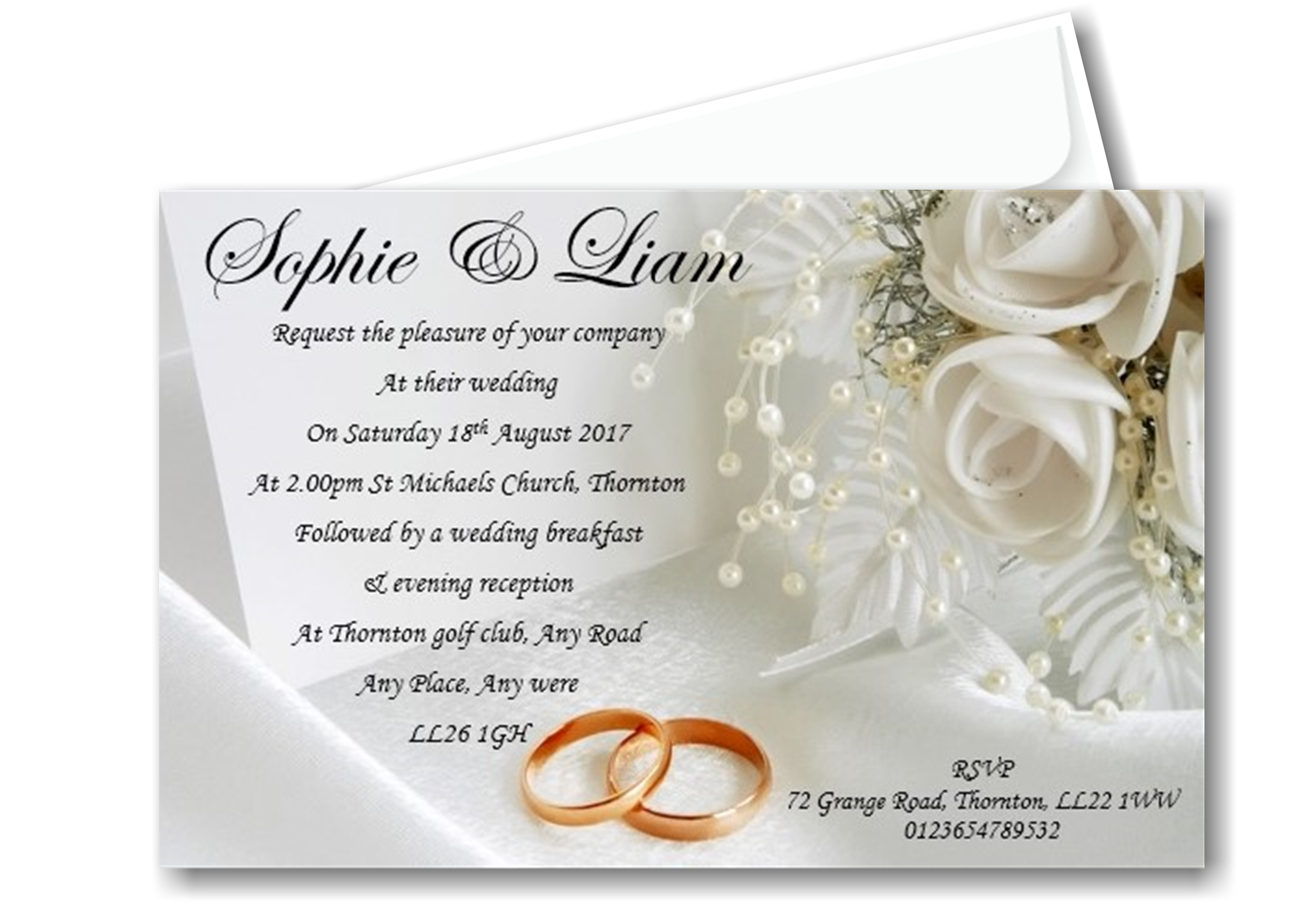 Wedding Day Invitation Ref W1 A stunning classic design that makes a s ...